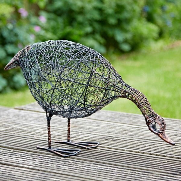 Freya the Drinking Goose Wire Garden Ornament - Just Luv It